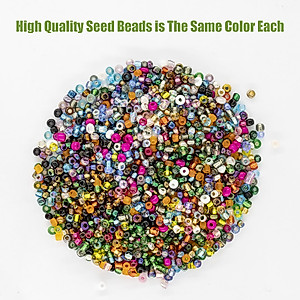 Ybxjges 24000Pcs 2mm Glass Seed Beads Kit, with 28 Colors Small Beads Kit for Girls,Women and Adults,Bracelets, Necklaces,Earring,Jewelry Making Supplies
