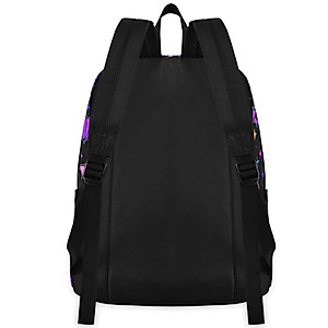 ZzWwR Stylish Rainbow Colors Bats Stars Unisex Travel Laptop Backpack Durable Large Computer Bag Ideal for Back to School Bookbags Work