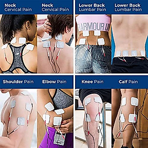 20 Pcs 2" X 4" TENS Unit Replacement Pads, Compatible with AUVON TENS, TENS 7000 - Durable Rectangular Self-Adhesive Electrodes Pads, Latex-Free and Flexible for Lower Back and Multiple Pain Relief