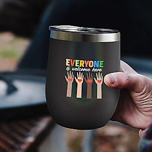 liabiliies Coffee Tumbler Everyone is Welcome Here Tumbler with Lid and Straw Insulated Tumbler Stainless Steel Tumblers