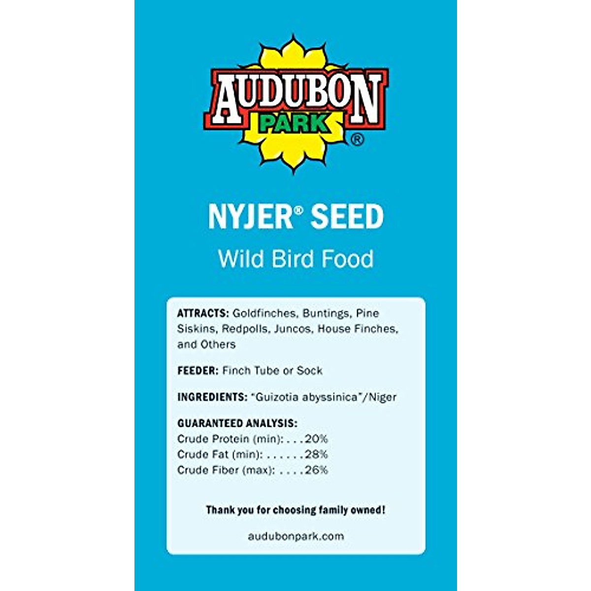 Audubon Park 12222 Nyjer/Thistle Seed Wild Bird Food, 5.5-Pounds
