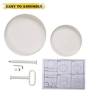 MAONAME White 2 Tiered Tray, Metal Two Tier Tray with Handle, Decorative Tray for Kitchen, Living Room, Bathroom, Seasonal Decor