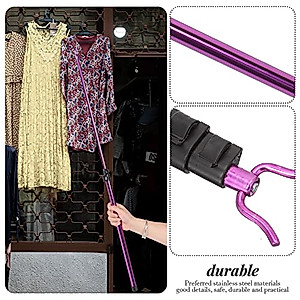 BESPORTBLE Outdoor Room Essentials Clothes Reaching Rod 63 Adjustable Clothes Fork Pole Clothes Fork Clothes Picking Rod for Hanging Clothes, Shutters, Closet, Ceiling Garment Rod Dorm