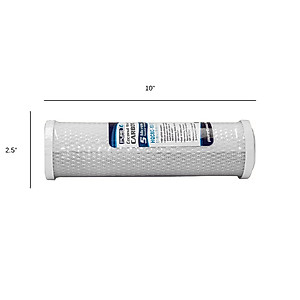 PureT HQCBC-10-5, 10x2.5" Coconut Carbon Block Filter - NSF Certified - Cononut Shell Activated Carbon removes Chlorine, Dirt and More (5 u Micron Rated) (2 Pack)