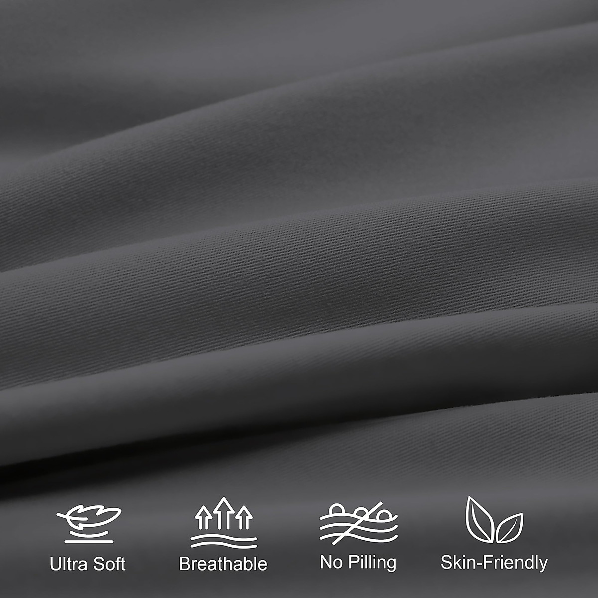 Sufdari Duvet Cover Queen Size, 3 Pieces Bedding Duvet Cover Sets, Ultra Soft and Breathable Comforter Cover Set with Zipper Closure & Corner Ties (Grey,90x90)