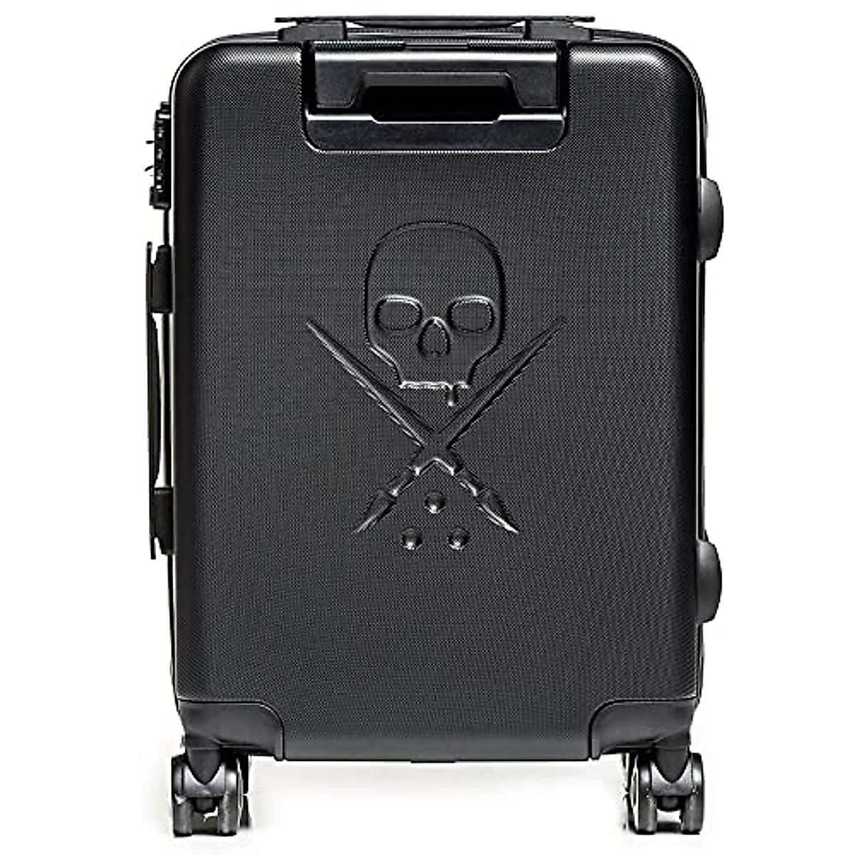 Sullen Blaq Paq Rhino Tattoo Lifestyle Art Travel Hard Shell Roller Luggage Bag - Black