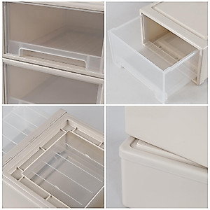 Udotry 4 Packs 18 Quart Plastic Stacking Storage Drawers, Large Stackable Drawer Unit