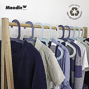 Recycled Plastic Kids Hangers | 13.5" Heavy Duty Big Kids Plastic Hangers | Bulk Pack Childrens Hangers Plastic, Large Toddler Hangers for Clothes | Child Size (2-12yrs | 50 Pack, Blues)