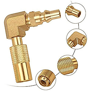 Joywayus Low Pressure 1/4 inch RV Quick Connect Adapter Conversion Fitting, 90 Degree Elbow Adapter for Blackstone Tabletop Grill, Compatible with Blackstone 17 Inch and 22 Inch Propane Gas Griddle