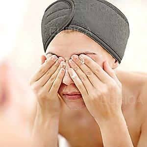 EUICAE Spa Headband Hair Wrap Sweat Headband Head Wrap Hair Towel Wrap Non-slip Stretchable Washable Makeup Headband for Face Wash Facial Treatment Sport Fits All White (Mixed color)