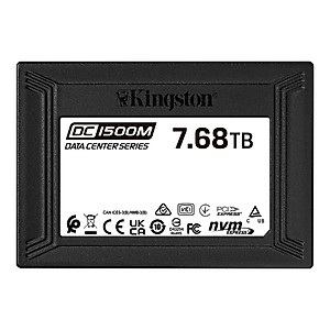 Kingston DC1500M 7.68 TB Solid State Drive - 2.5" Internal - U.2 (PCI Express NVMe 3.0 x4) - Mixed Use - 1 DWPD - 3100 MB/s Maximum Read Transfer Rate - 5 Year Warranty