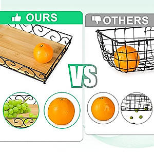 Fruit Basket Bowl, Vegetable Storage for Kitchen, 3-Tier Countertop Fruits Holder Rack with Banana Hanger, Food, Snack, and Bread Detachable Organizer Stand for Gift Large Capacity Fruit Tray