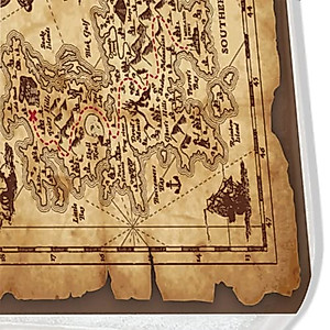 XYHH Area Rug Super Detailed Treasure Map Grungy Rustic Pirates Gold Secret Sea History Theme for Living Room Dining Bedroom playroom Parent-Child Game mat Study Office Decor LTH, White 2, 39x60in