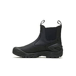 Merrell Men's Strongfield Chelsea SR Waterproof Breathable Oil-and Slip-Resistant Leather Work Boots, Black, 9