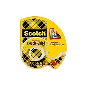 Scotch Double Sided Tape, Permanent, 3/4 in x 300 in, 1 Dispenser/Pack (237)