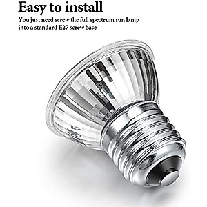 ECOSI 25W UVB Bulb UVA Light Halogen Basking Bulb Reptilian Lamp Lizard Lamp E27 UV Heating Lamp Spot Lamp Full Spectrum Sun Lamp Sunbathe Heat Bulb/Lamp/Light for Turtle Reptile Lizard Habitat-6 Pcs