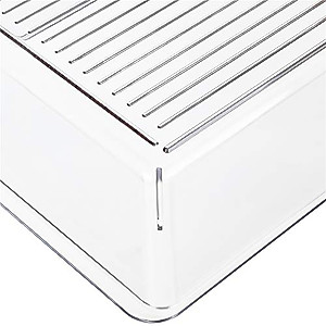 Slideep Kitchen Freezer Food Storage Bin, Plastic Refrigerator Organizer Fridge Storage Containers for Fruit, Yogurt, Snacks, Pasta 11'' 2 Pack