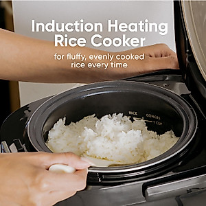 Tartle Kitchen IH103 Pressure Induction Heating Rice Cooker and Warmer, 6 cup - Japan style - IH Technology with Steamer (1.5L)