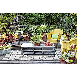 Healthy Choices Outdoor Area Rug - 4 x 6 ft - Waterproof, Fade Resistant, Reversible, Premium Recycled Plastic, Lightweight Floor Mat for RV, Patio, Deck, Picnic, Beach, Trailer, Camping - Silver