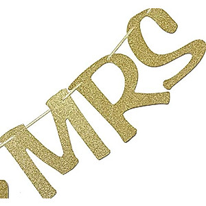 Future Mrs & Mrs Banner Gold Glitter Photo Booth Props for Lesbian Bridal Shower Engagement Wedding Bachelorette Party Decor