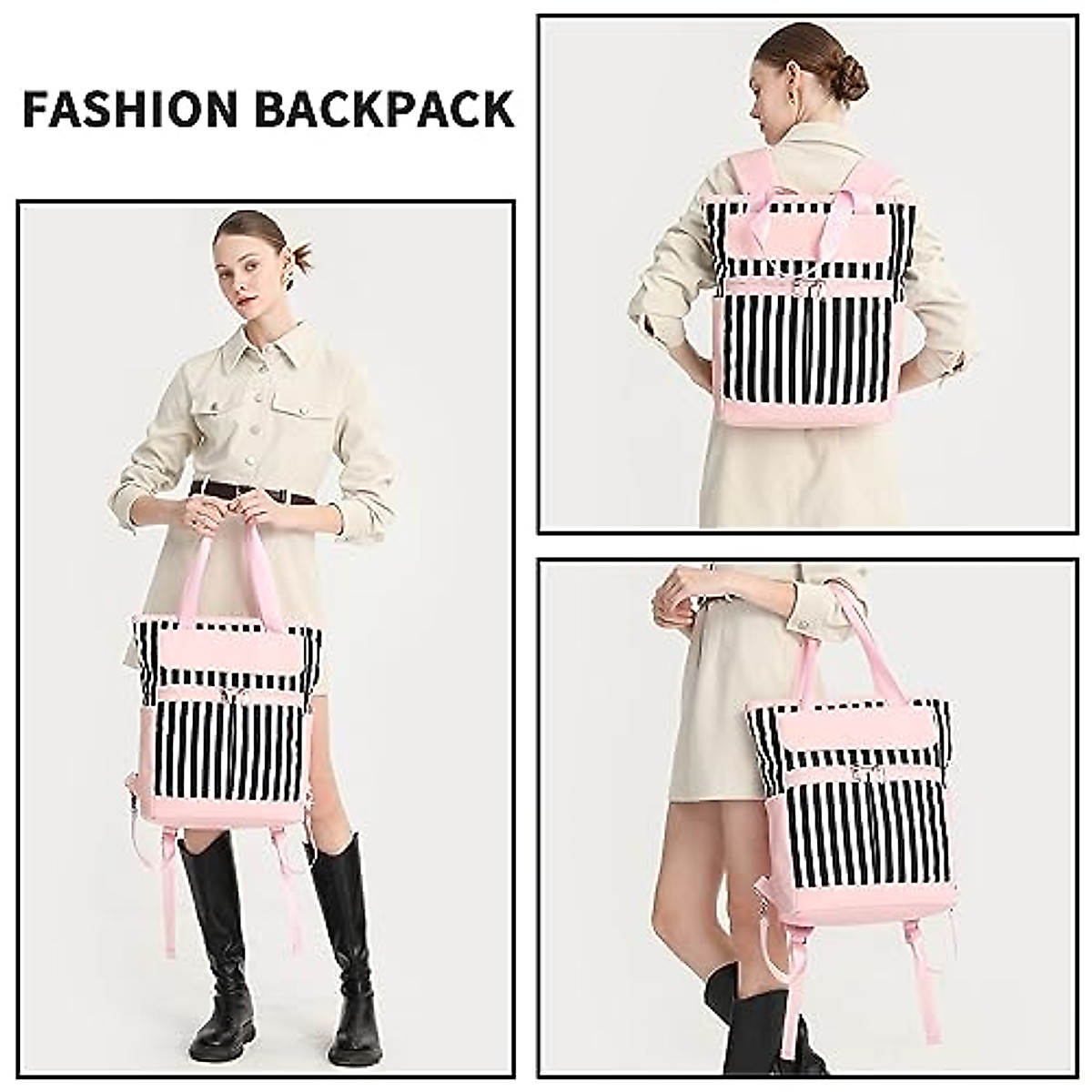 seyfocnia Laptop Backpack for Women,Teacher Backpack Tote Backpack Computer Backpack Travel Casual Backpack with USB Charging Port Work Bag Fits 15.6 Inch Laptop