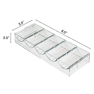 Brybelly Clear Acrylic Poker Chip Tray | for Standard Size Chips & Clay Chips | Each Tray Holds 100 Chips | 10 Trays - No Lids