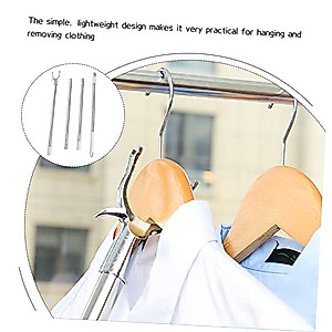 Cabilock 2pcs Balcony Metal Tool Grabber Rod Stainless Picking Pole Poles Household Outdoor Drapery High Reacher Clothing Long Reach Garment Drying Hanger Clothes Adjustable Extending