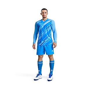 KELME Men's Soccer Goalie Jerseys,Padded Goalkeeper Kit,Youth Goalie Shirt and Pants with Socks Blue Medium