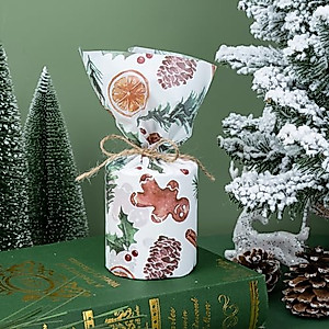 RUSPEPA Christmas Wrapping Tissue Paper - Gingerbread Man Design Tissue Paper Bulk for Gift Wrap, Christmas, Baby Shower, Art Crafts, Birthday, Wedding and More - 13.7X 19.7 inches - 60 Sheets