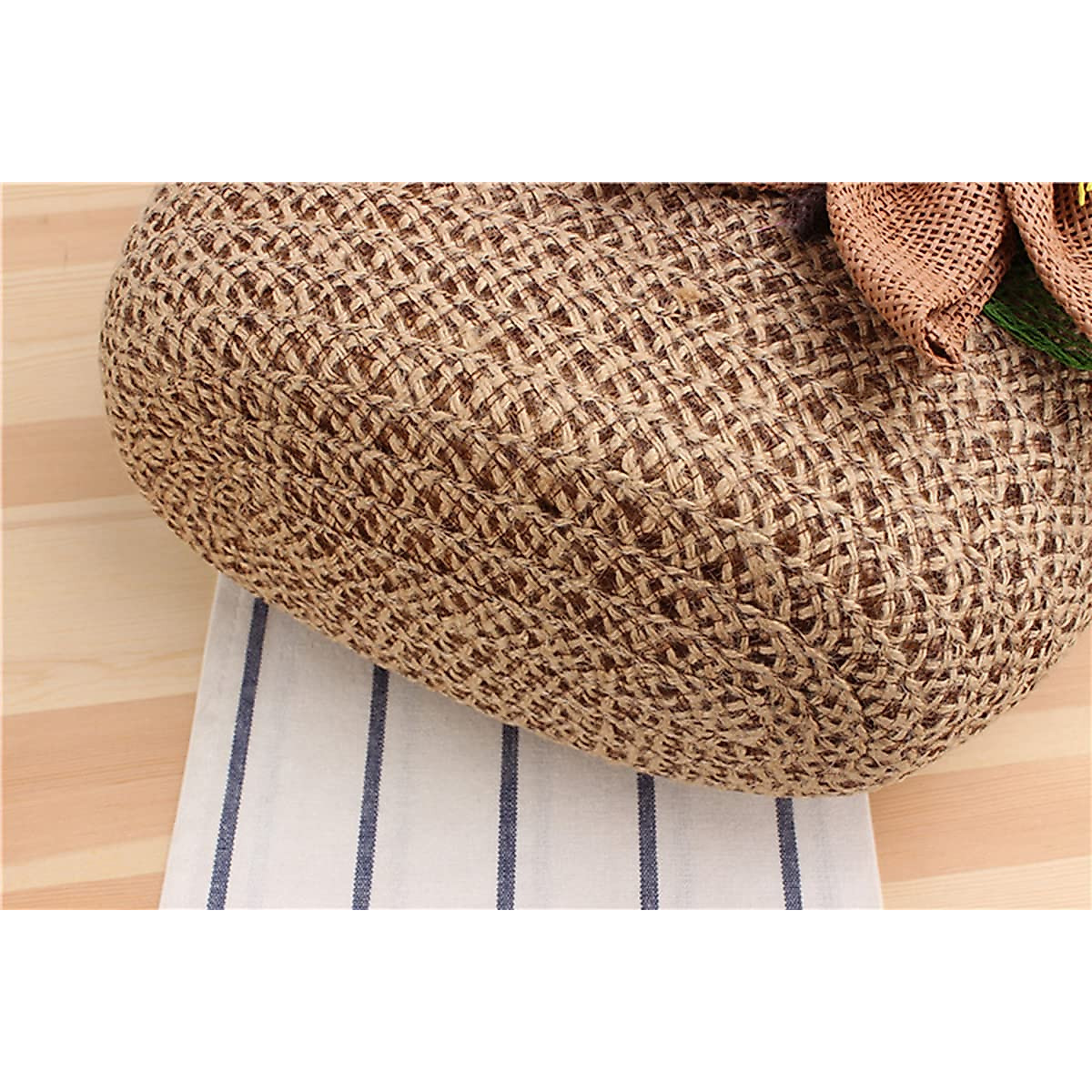 H.S.G.K Pastoral Straw Bag Hemp Flower Woven Bag Women Beach Bag Summer Sunflower Shoulder Bag Handles Handbag Tote Zipper