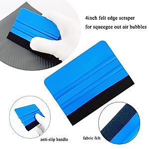 Car Wrapping Vinyl Tool Kit Window Film Tint Tools Set with Car Wrap Edge Trimming Squeegee, Vinyl Squeegee, Utility Knife Blade