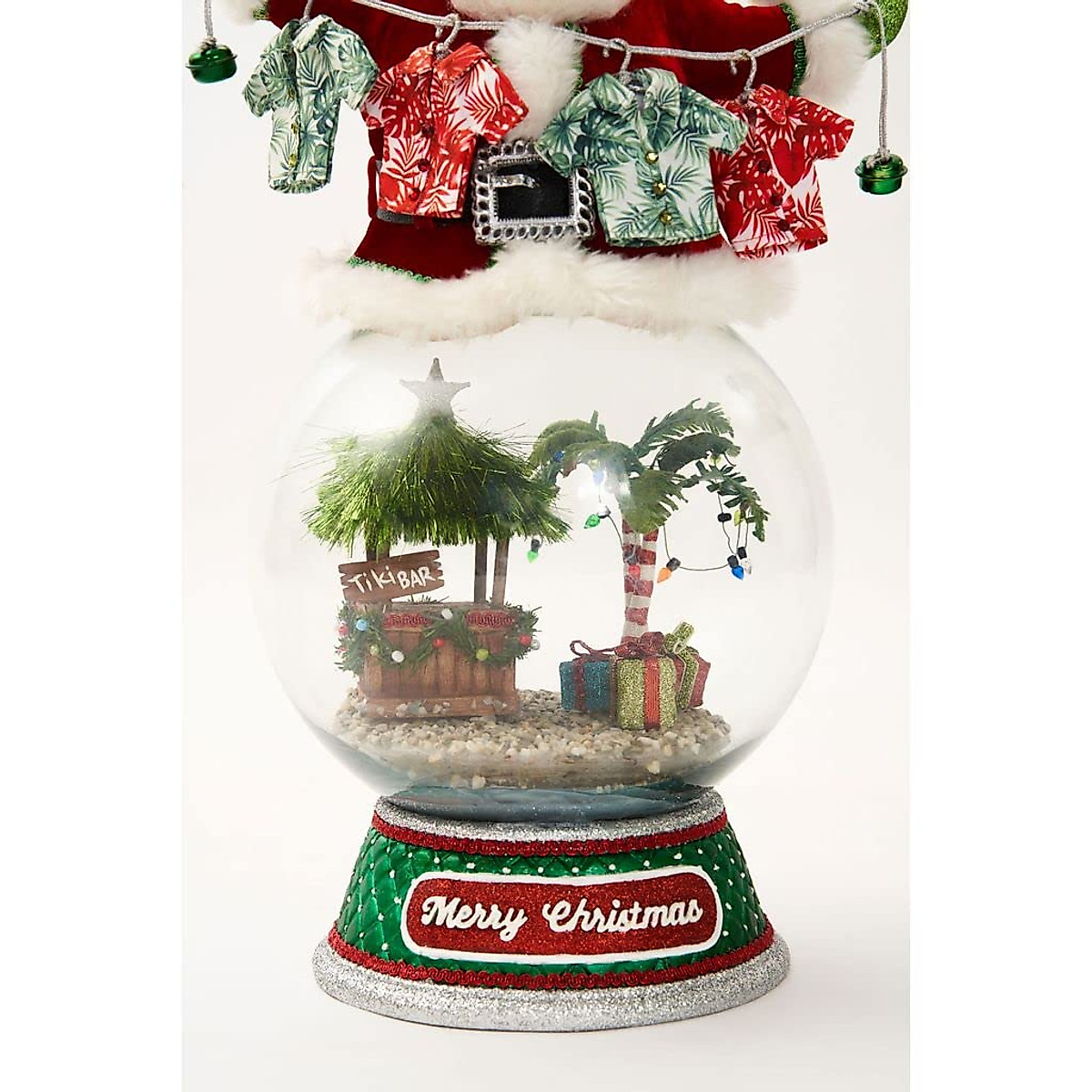 Katherine's Collection 2022 Merry Kitschmas Kitschy Santa on Snowglobe, 19.25" - Holiday Decor Figurine Snow Globe
