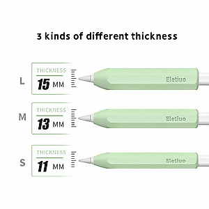 3 Sizes Silicone Grip Holder Protective Skin Sleeve Cover Case Accessories,Compatible with Apple Pencil 1st / 2nd Gen, for iPad Pro 9.7"/10.5"/11" /12.9",Mint Green (S, M, L)