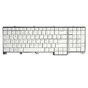 Laptop Keyboard Compatible with Dell Alienware Area-51m Alienware17 R5 P38E White US RGB Backlit
