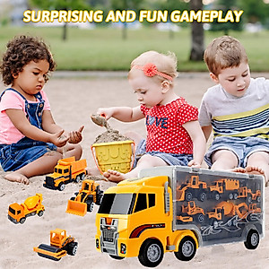 ALOTJOY Toys for Boys,25 Pcs Engineering Die-cast Construction Car Toddler Toys for 3 Year Old Boys Vehicles Gifts Kids Toys for Age 3 4 5 6 7 Year Old Boys