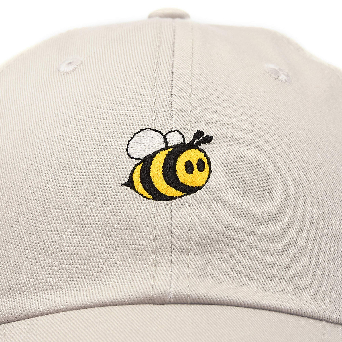 DALIX Bumble Bee Baseball Cap Dad Hat Embroidered Womens Girls in Beige