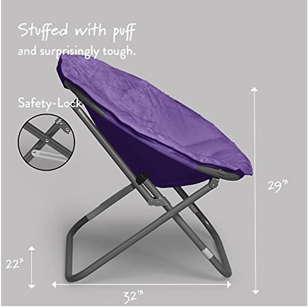 Urban Shop Faux Fur Saucer Chair, Purple