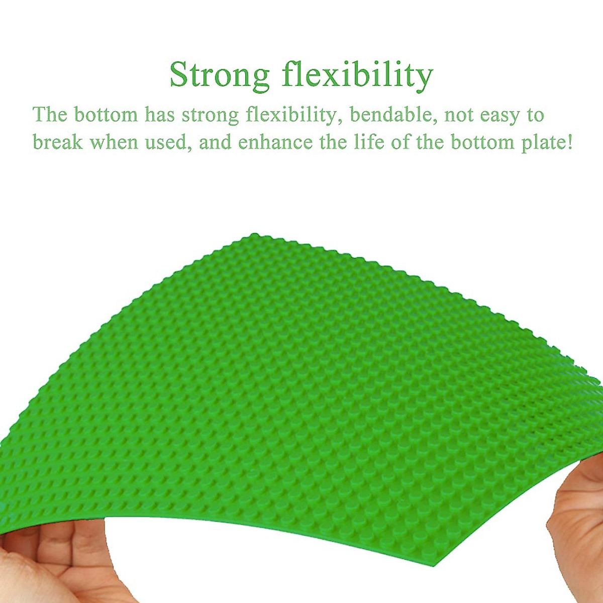 JNZong Classic Baseplates Building Base Plates for Building Bricks 100% Compatible with Major Brands-Baseplates 10" x 10", Pack of 6 (Green)