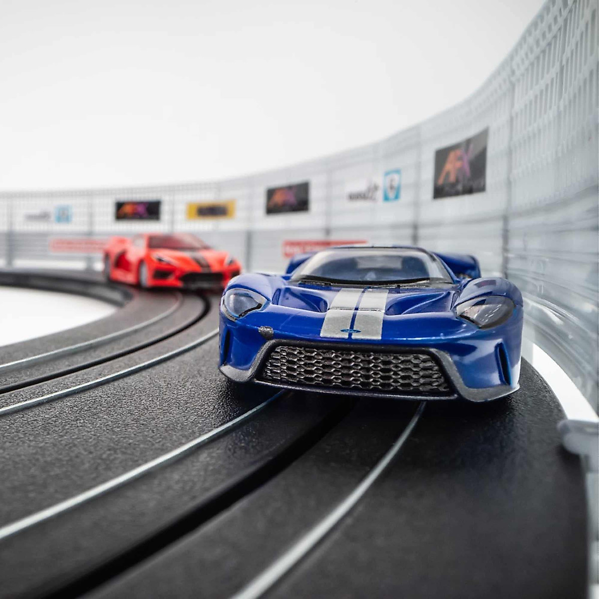 AFX/Racemasters Super Cars Set15ft TrackMega G+ ChassisTri-Pack AFX22032 HO Slot Racing Sets