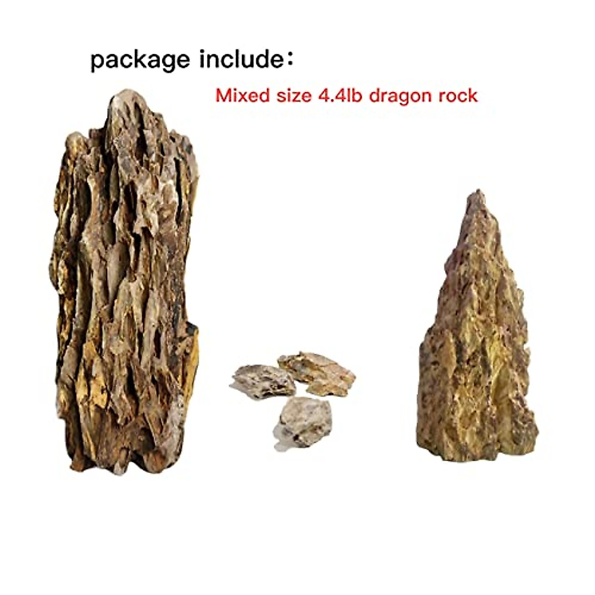 AWXZOM 4.4lb+ Natural Dragon Rock Carefully Selected Mixed Sizes, Decorative Aquarium Rocks, Aquarium Stones for Fish Tank