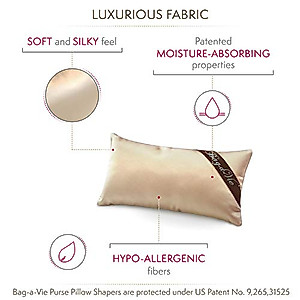 Bag-a-Vie Handbag Shaper Pillow – Luxury Handbag Shaper & Purse Shapers - [Mini] 9” x 4.5” - Fits Flap Bags and Shoulder Bags - Champagne