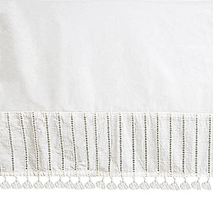 Crane Baby Wrap Around Bed Skirt for Crib, Cotton Crib Skirt for Boy's and Girl's Nursery, White, 28”w x 52”h x 16”d