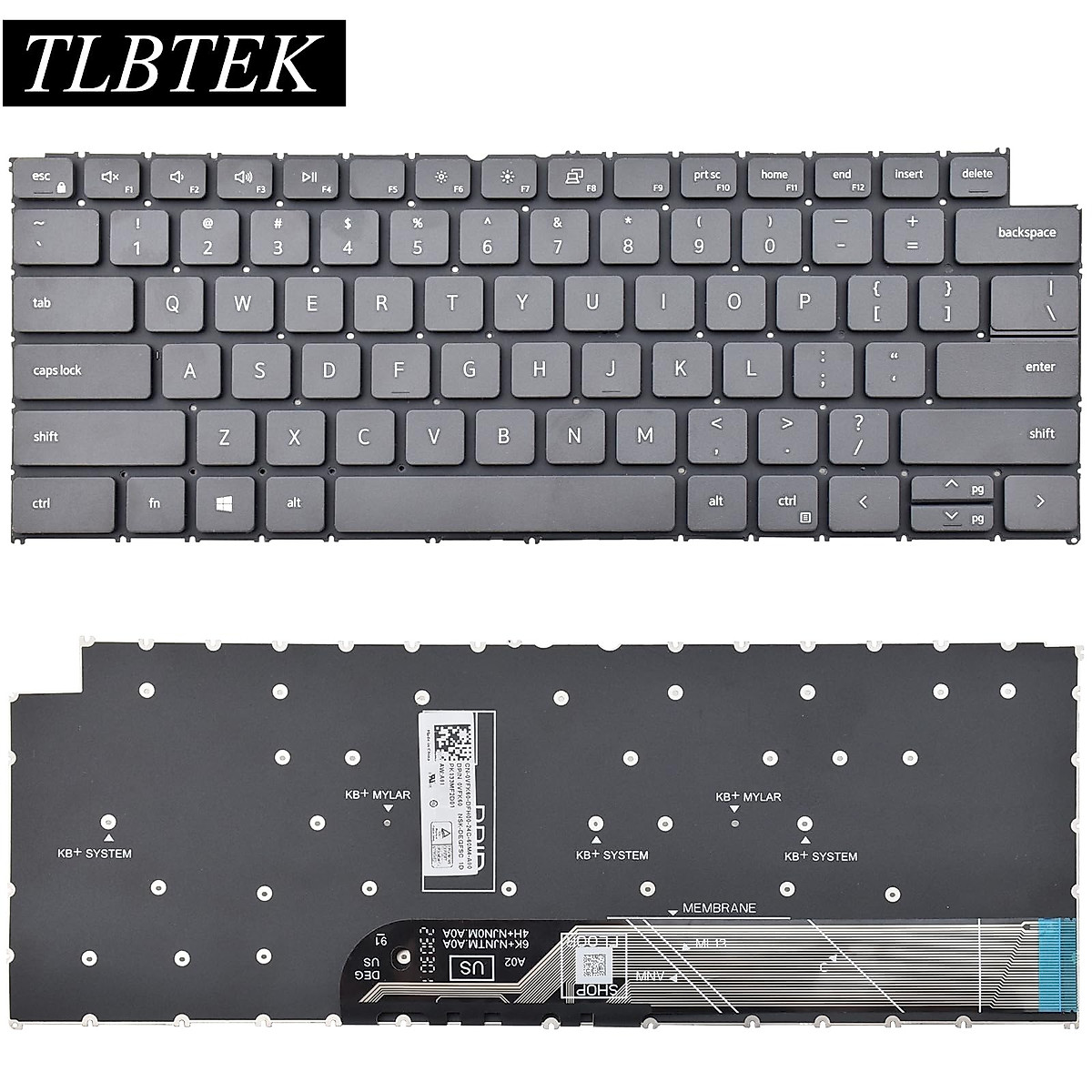 TLBTEK Keyboard Replacement Compatible with Dell Inspiron 13 5310 14 Pro 5431 5410 5415 5418 7415 2-in-1 P147G,16 Pro 5620 5625 7620 P119F,Latitude 3320 3420 P144G,Vostro 13 5310 Series Laptop Black