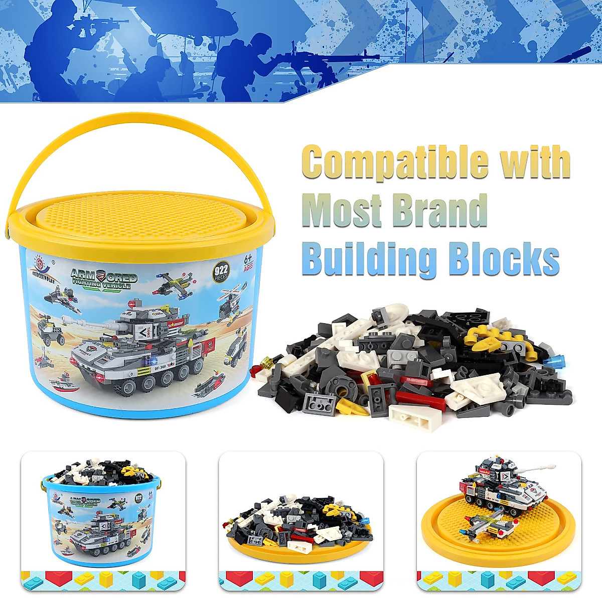 EP EXERCISE N PLAY City Military Armored Chariot Building Blocks STEM Toy Set, Age 6+, 932 Pieces