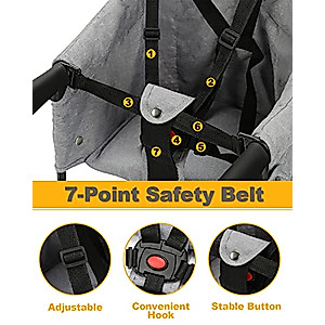 ATHRADIES Hook on High Chair with Mat, Clip on High Chairs for Babies and Toddlers, High Chair That Attaches to Table, Portable High Chair for Travel, Travel High Chair with Carrying Bag,Grey