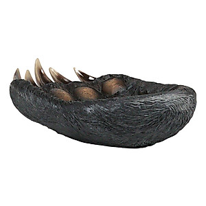 Ebros Rustic Large Long Claws Bear Paw Fruit Platter Serving Bowl Plate 11.5"Wide For Fruits Treats Candies Cookies Tabletop Decor Of Grizzly Bears Black Bears Wildlife Animal Kitchen Dining Accessory