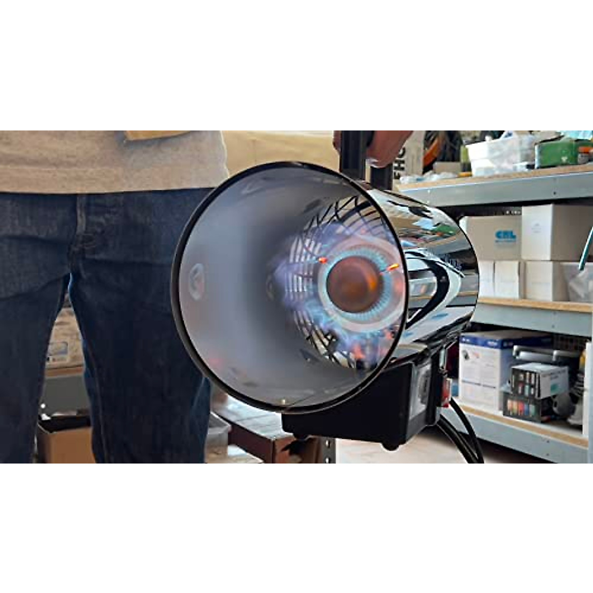 Flame King 60,000 BTU Portable Propane Forced Air Heater Outdoor Great for Jobsite, Construction, Garage, Patio, Stainless Steel