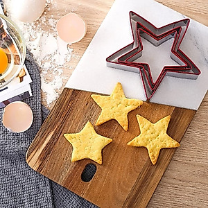 Star Cookie Cutters Set of 3, Stainless Steel Star Shape Cutters for Sandwich Biscuit Fondant Cake Cheese