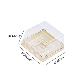 XIYUAN 50PACK Square Moon Cake Trays Mooncake Packaging Box Container Holder with Covers Plastic Transparent Baking Dessert Cake Boxes,Black