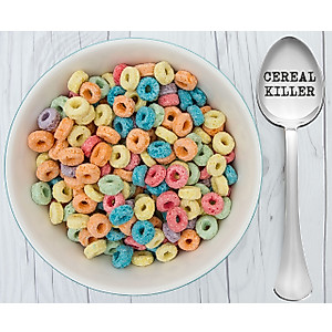 Weenca Practical Gifts for Dad, Laser Engraved Spoon Cereal Killer, Emotional Dad Gifts, Fun Cereal Spoon Dad Gifts Who Has Everything